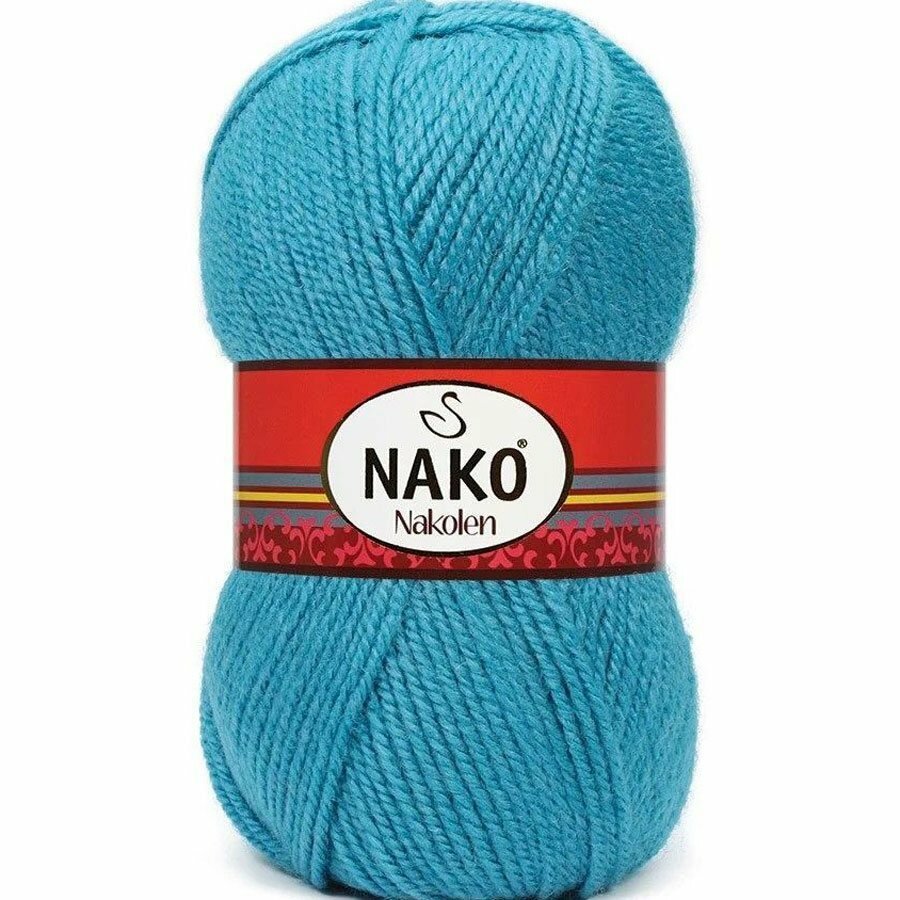 Пряжа Nako NAKOLEN 6498 т. гол. бирюза (5 мотков)