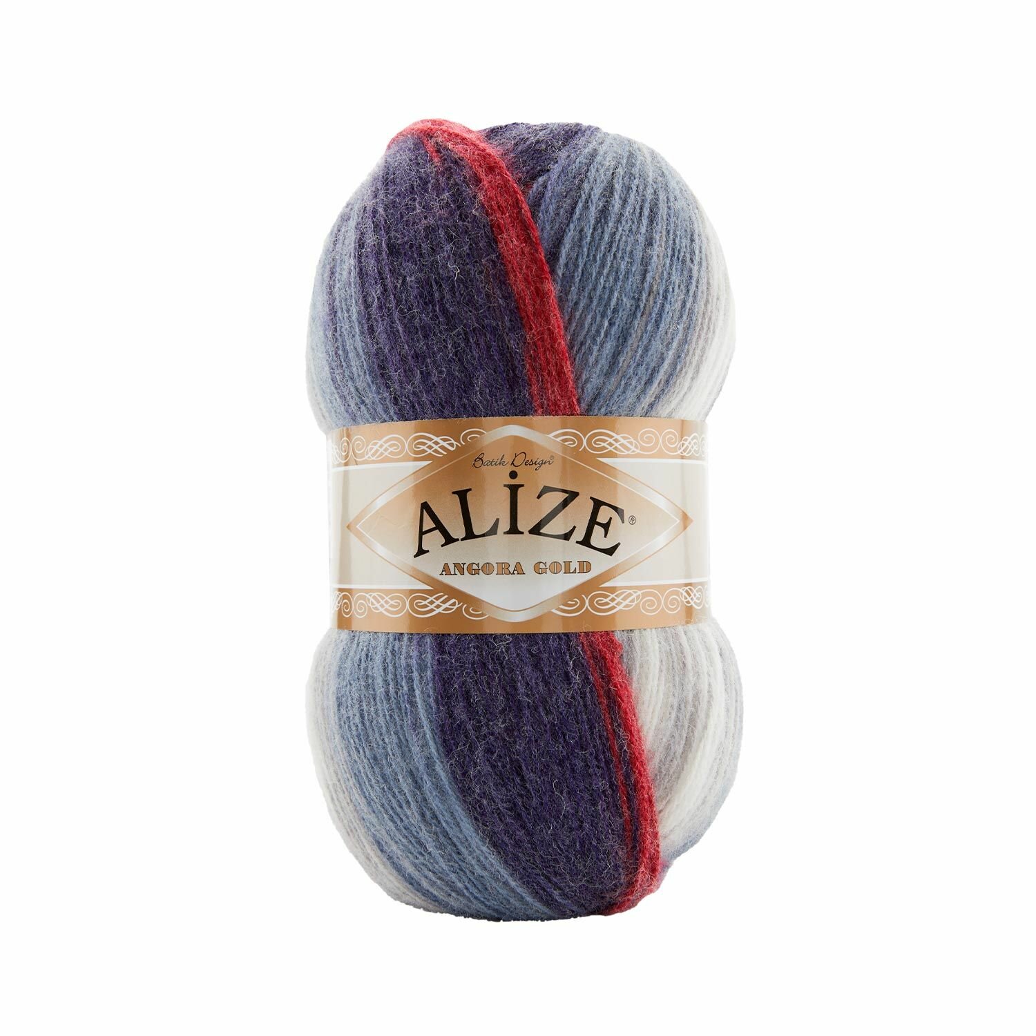 Пряжа Alize Angora Gold Batik 2978 бежево-сине-красный (100г/550м, упаковка 5 мотков)