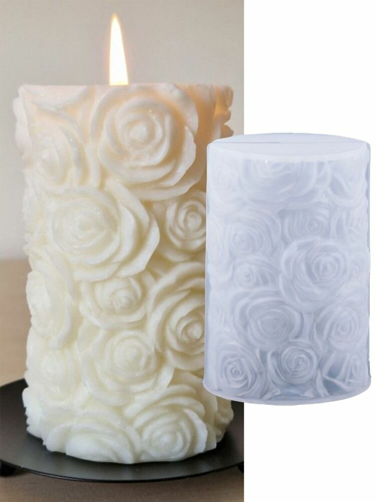 Силиконовая форма для свечей роза, молд для литья ароматических свечей ручной работы, многоразовая свечная форма для домашнего творчества и подарков