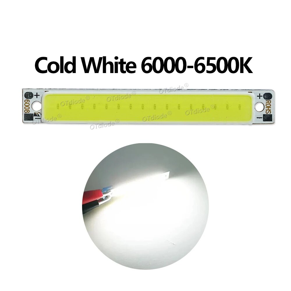 COB светодиодная лента OTdiode, холодный белый 6000-6500K, 3-3.7В, 1W3W,
