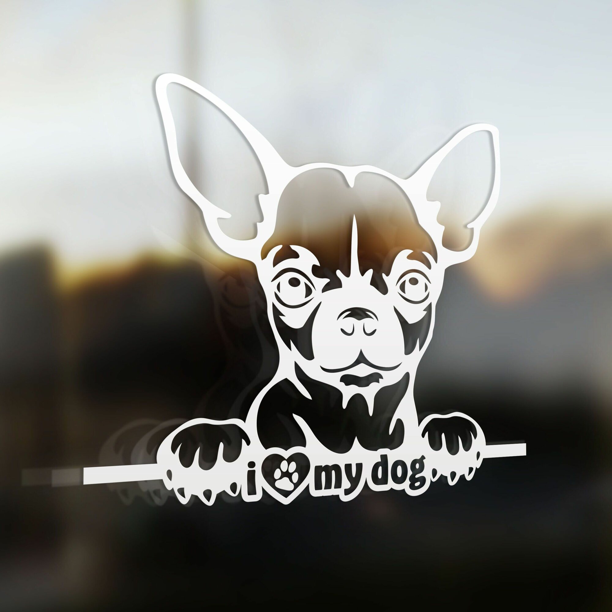 Наклейка на авто Чихуахуа 15x13