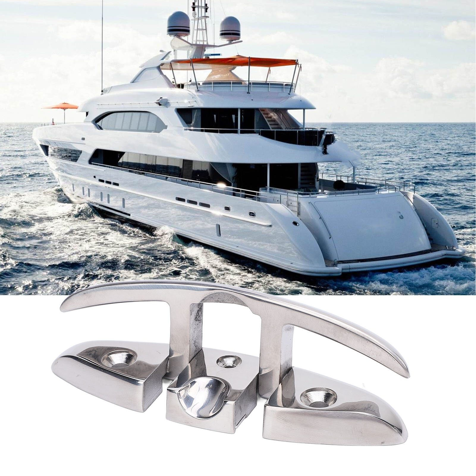 5-дюймовые складные швартовные утки из прочной нержавеющей стали 316 для яхт, катеров, рыболовных лодок