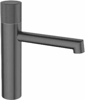 Смеситель для раковины Vincea Desire VBF-1D3GM вороненая сталь, глянцевый, кран для ванной в раковину, из латуни, нажимной, с керамическим картриджем