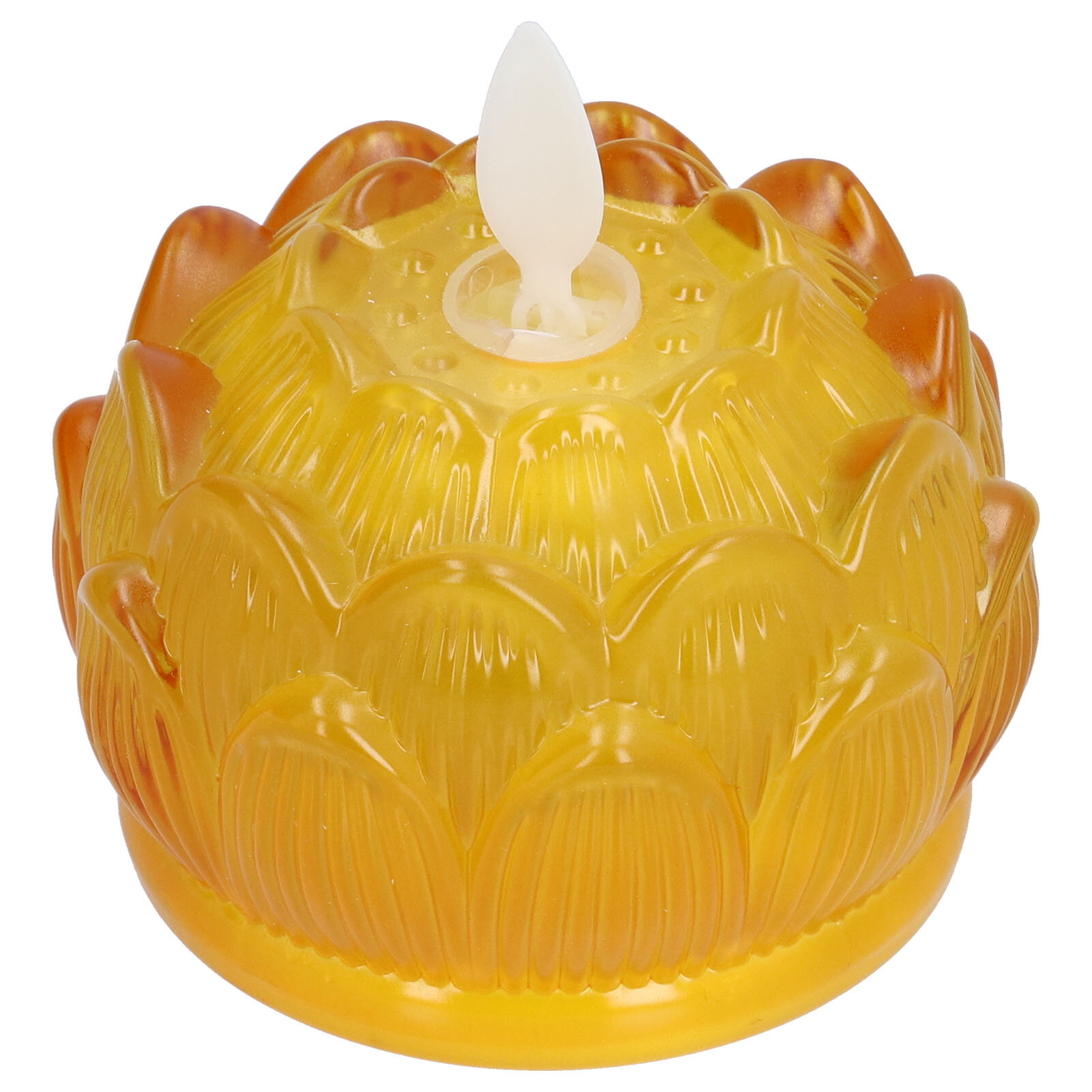 Светодиодная лампа-цветок с желтым светом, декоративная свеча в виде стеклянного лотоса для домашнего офиса, электронный ночник в форме цветка лотоса