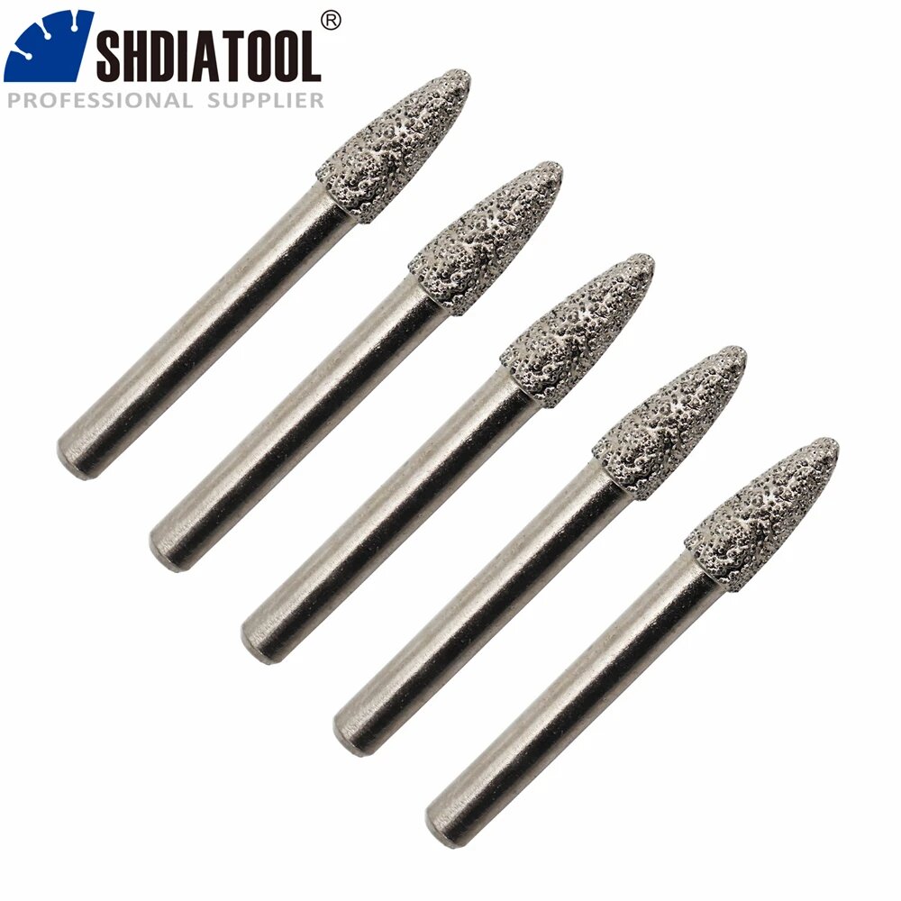 Шдиатол 5шт. # 18. вакуумная пайка с алмазным креплением, шлифовальные головки, набор алмазных борфрез для гравировки