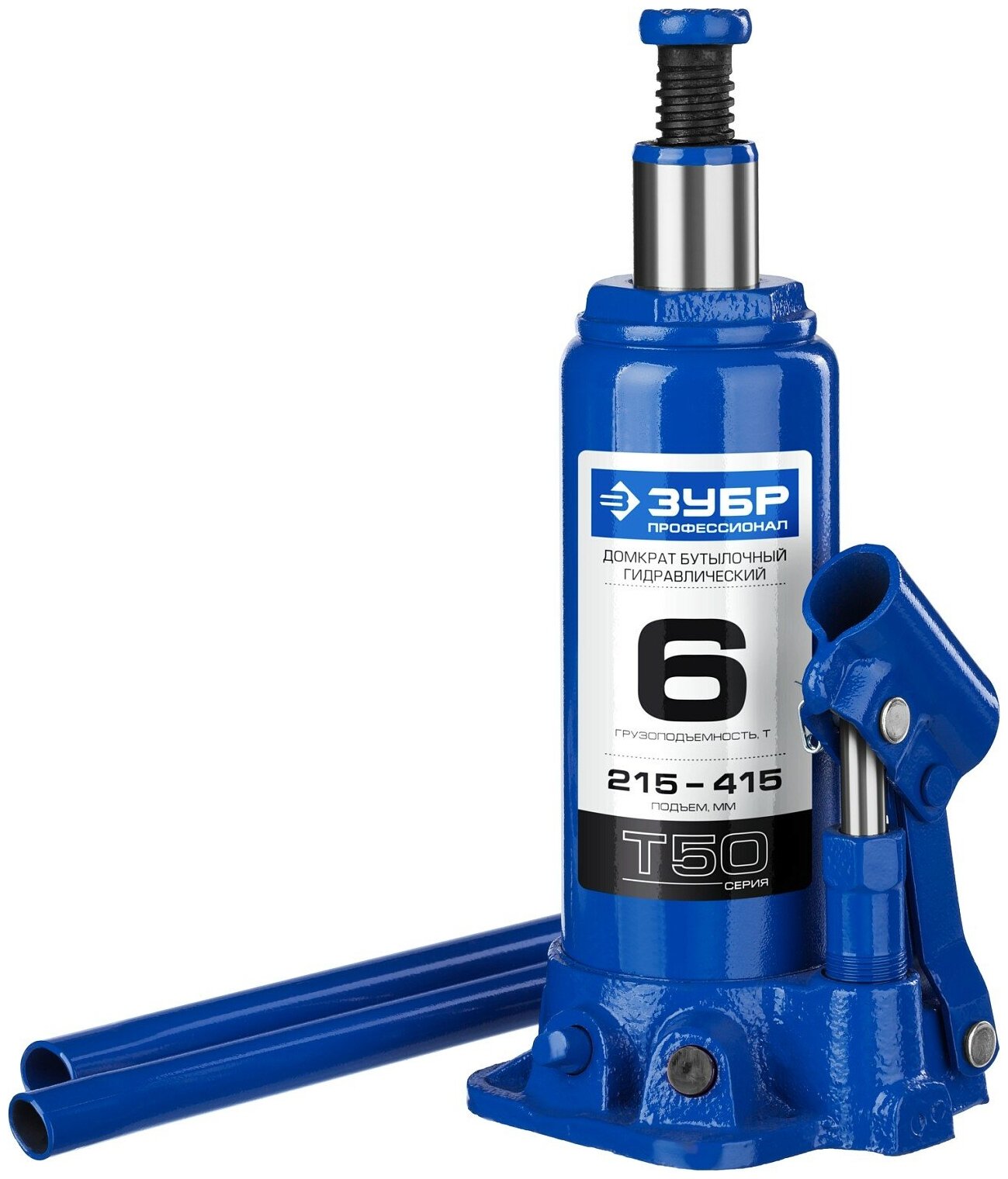 Бутылочный гидравлический домкрат ЗУБР Профессионал 6т 215-415мм 43060-6