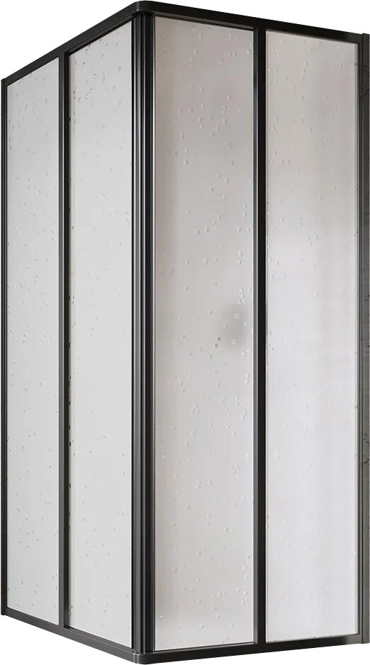 Душевой уголок Ravak Supernova SRV2-80 195 S без поддона, черный, 80x80, с матовым стеклом, раздвижной
