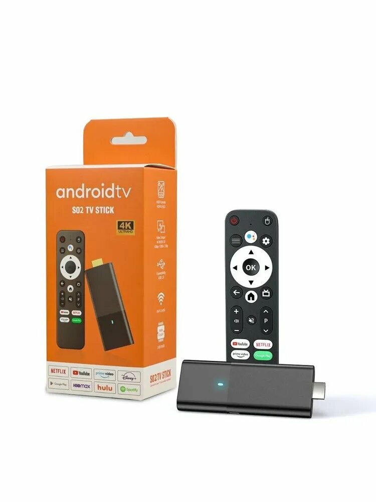 KNOW EASY-Медиаплеер 4K plus тв приставка Netflix Сертификация поддержка Dolby Atmos Android, 2ГБ/16 ГБ, Bluetooth, Wi-Fi, чёрный