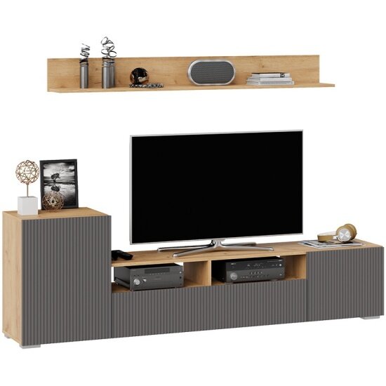 Гостиная Трия Сильвия Тип 2 НМ для общей комнаты (Дуб Крафт золотой/Графит матовый)