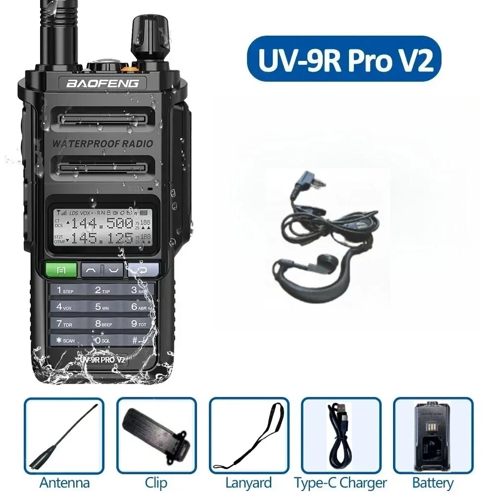 Baofeng UV 9R Pro V2 двухдиапазонная водонепроницаемая рация