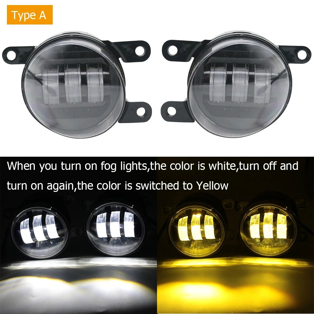 Обновленный светодиодный автомобильный противотуманный фонарь в сборе с линзами для GWM Great Wall V200 V240 Steed Wingle 5 2010-2016, белый + желтый, Type A-have not drl, 4116200XP24AA