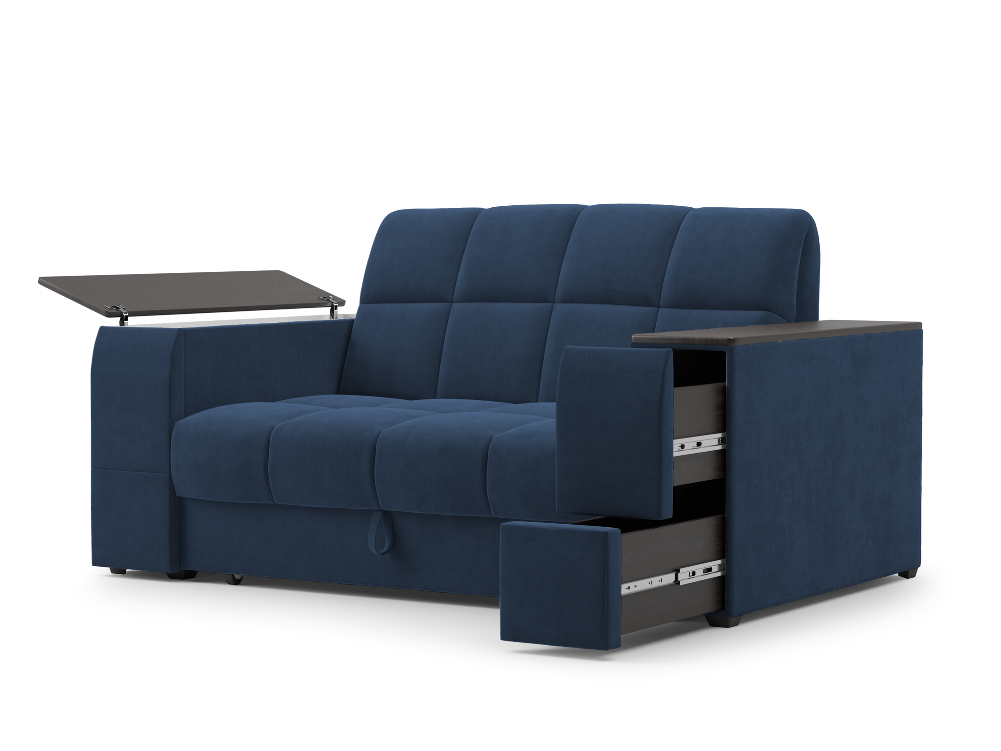 Диван-кровать Флай, аккордеон, подлокотники короб+ящики, 120*200 с ортопедическим основанием, съемный чехол, велюр