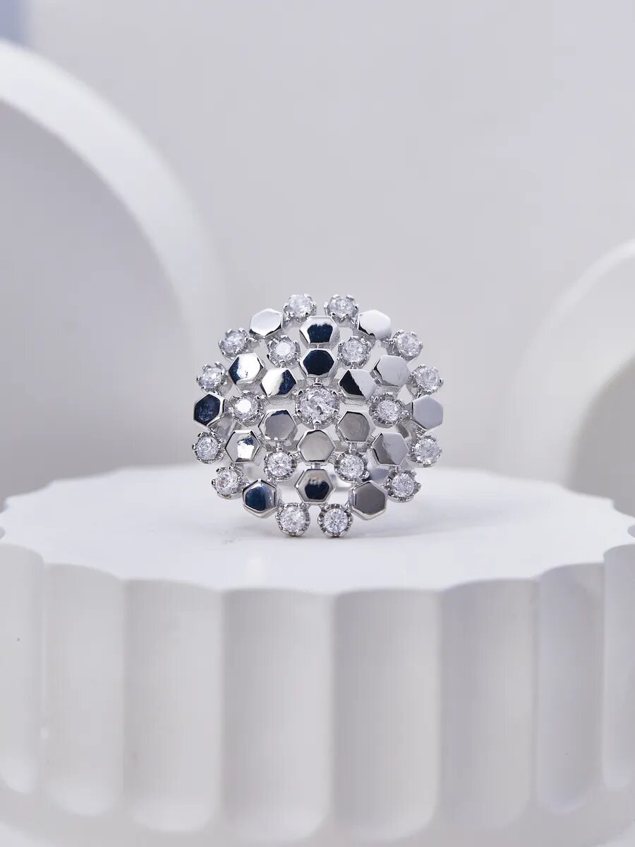 Кольцо, фианит, кристалл, циркон