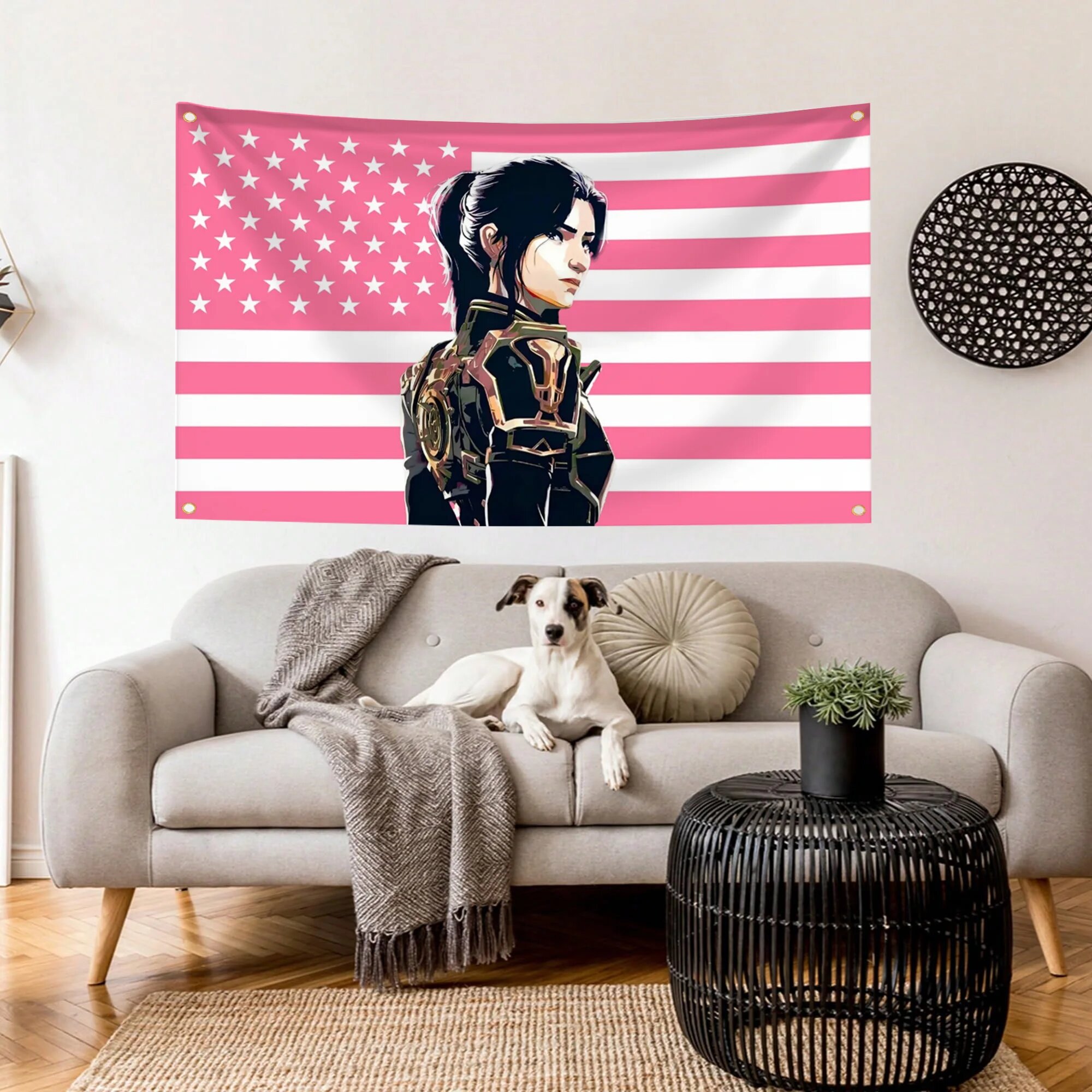 Гобелен Caitlin Arcane, розовый флаг США, 60x90 см