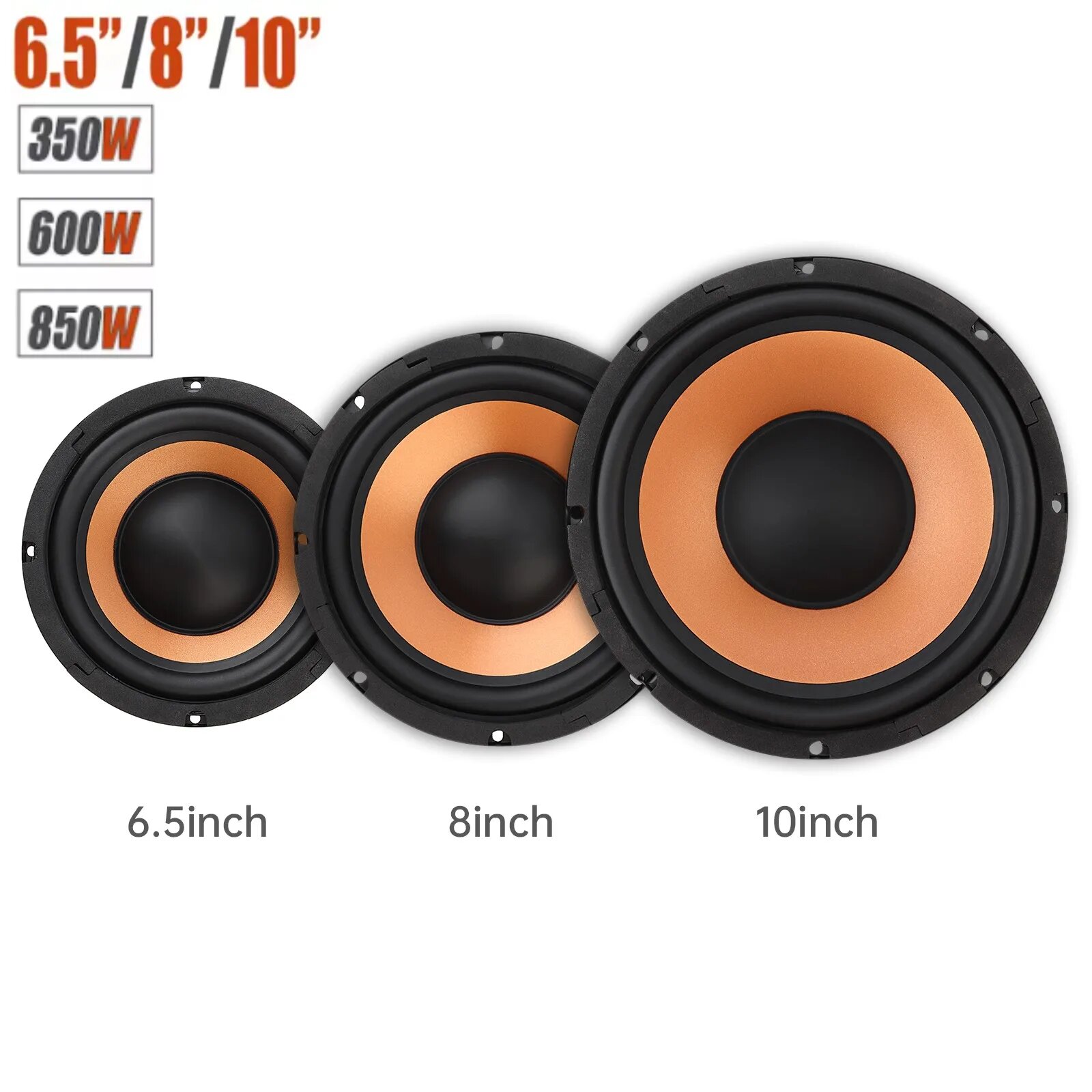 1 шт. 6,5 дюймов/8 дюймов/10 дюймов автомобильный басовый низкочастотный динамик 350 Вт/600 8"