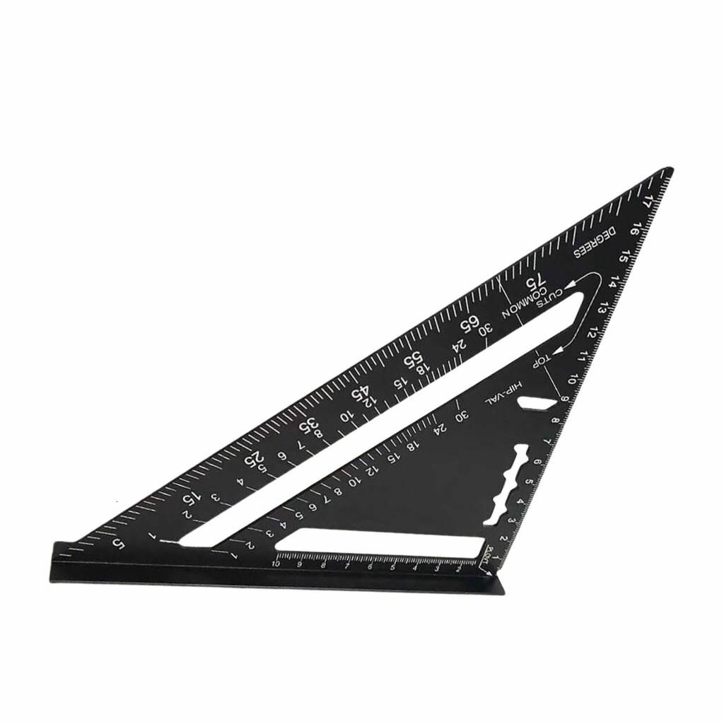 Малка, Тонкая 7-дюймовая треугольная линейка-черный-метрический