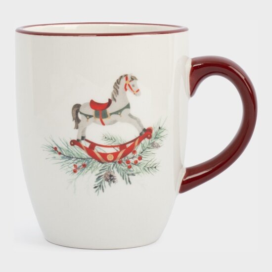 Кружка Anna Lafarg Festival Лошадка 330 мл, керамика, красный (ANLAF-FDH-0303-14)