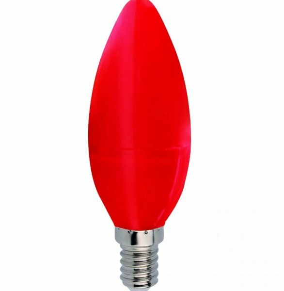 Лампа свеча Е14 6W красный ECOLA
