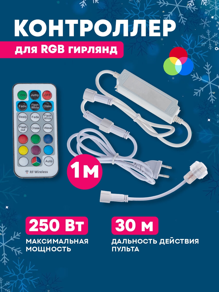 Контроллер с пультом NEON-NIGHT для RGB уличных гирлянд, IP65