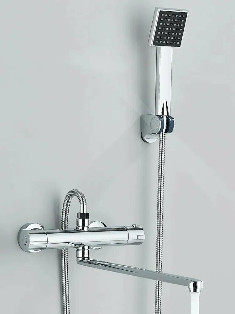 Термостатический смеситель для ванны Двойная ручка 40CM / латунь