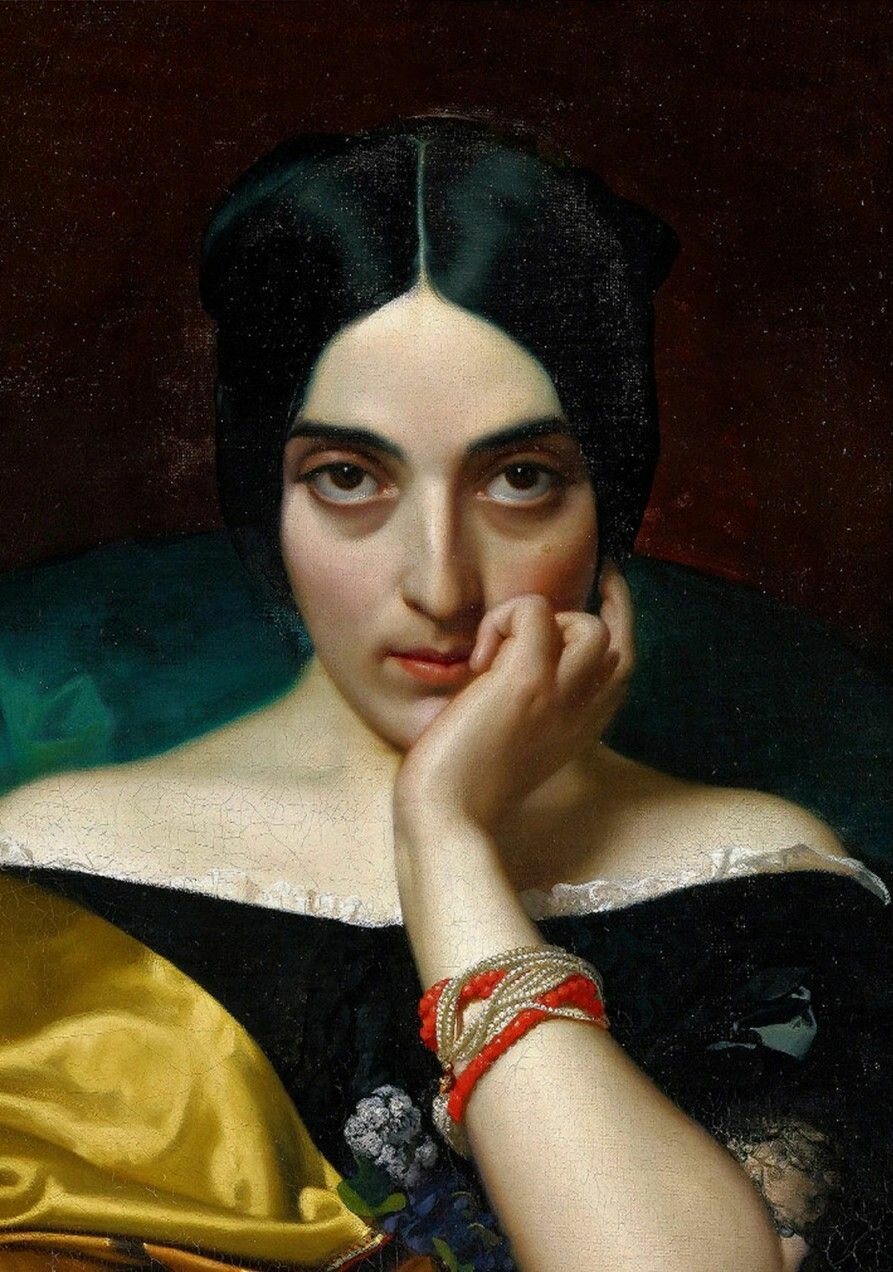 Алмазная картина "Портрет Моны Лизы" алмазная огранка 40х50 см,40X50CM, белый