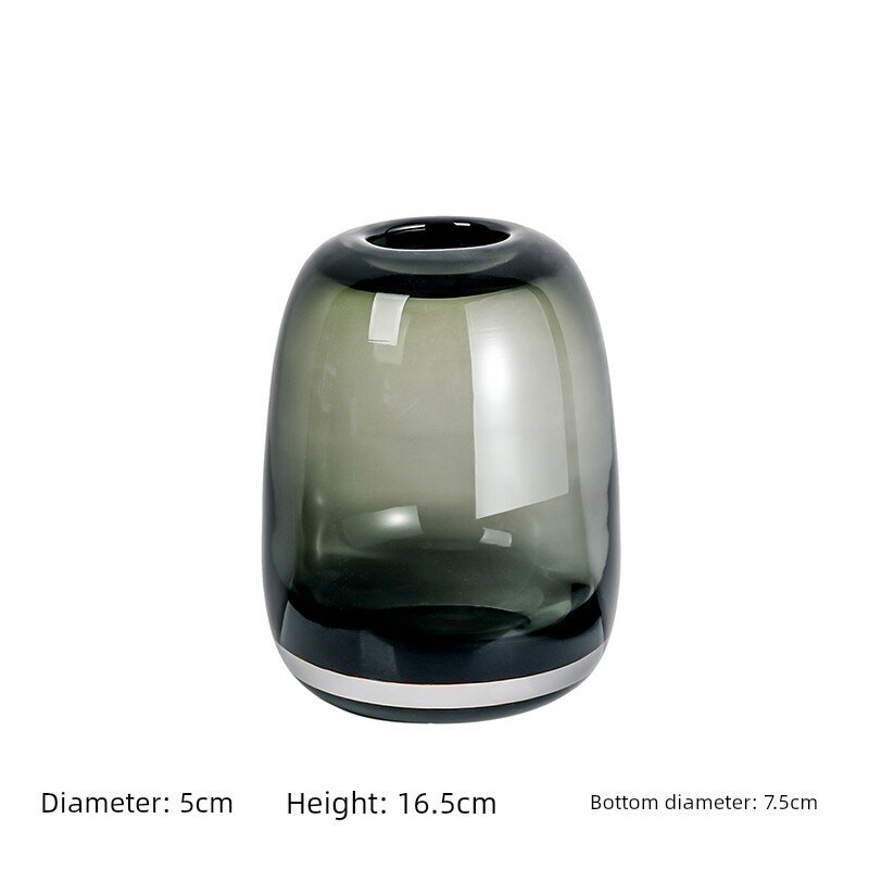 Японская простая ваза, цветочная композиция, обеденный стол, чайный столик, круглая утолщенная стеклянная прозрачная