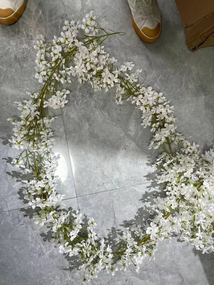 Искусственные цветы для декораторов фитостен ампельная лиана искусственная для декора с белыми цветами 190 см