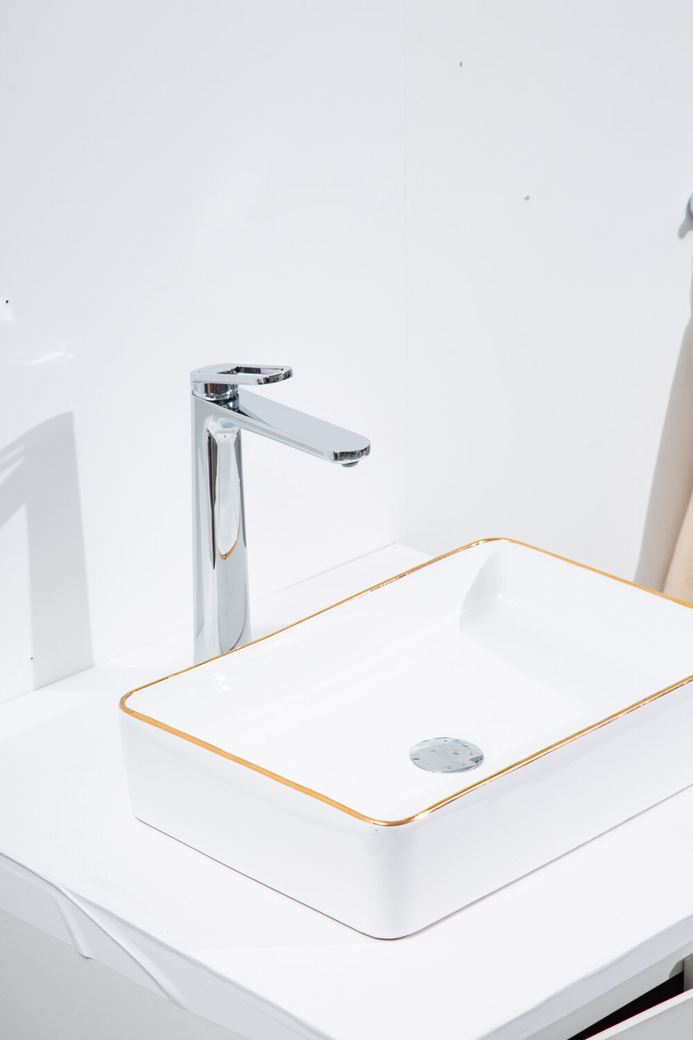 Смеситель для раковины высокий Gappo G27 G1027-2 латунь, цвет хром