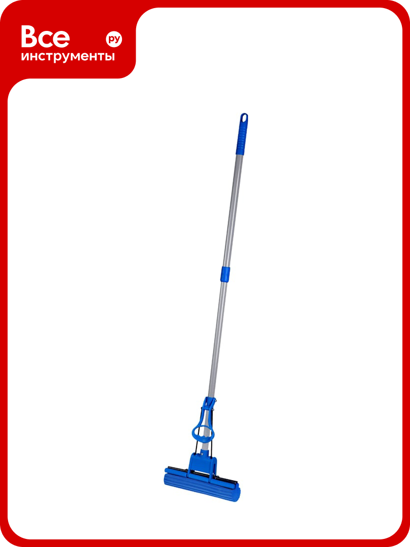 Самоотжимная швабра OfficeClean Professional с губчатой насадкой ПВА 27 см ролик отжим телескопическая ручка