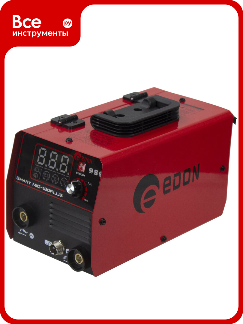 Сварочный аппарат EDON Smart MIG-180PLUS с цифровым дисплеем и режимом ММА, мощностью до 180А, без кейса, для бытового
