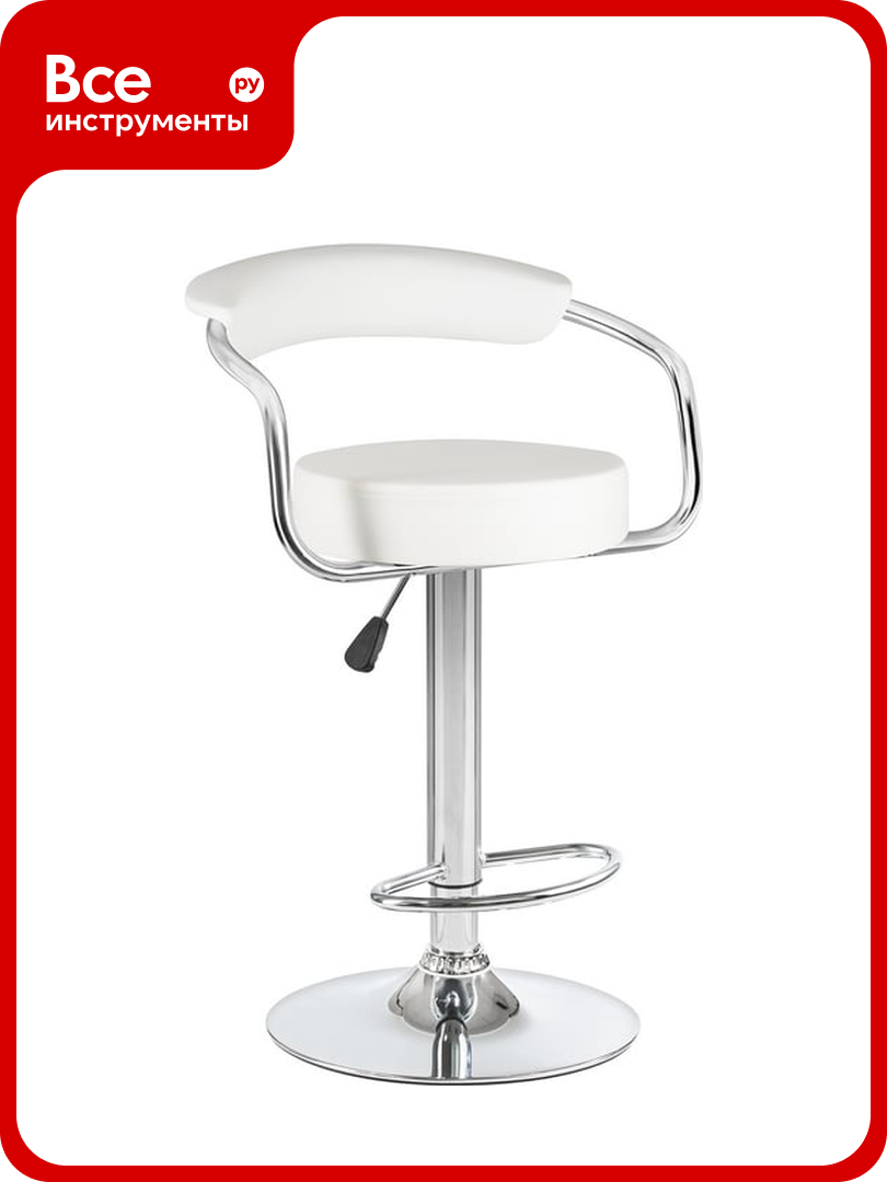 Стул барный DOBRIN MARTA (цвет сиденья белый, цвет основания хром) LM-5013_CH-M_EL-white