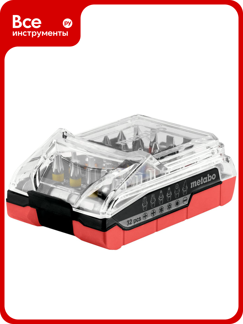 Набор бит 32 шт, футляр в форме аккумулятора Metabo 626696000