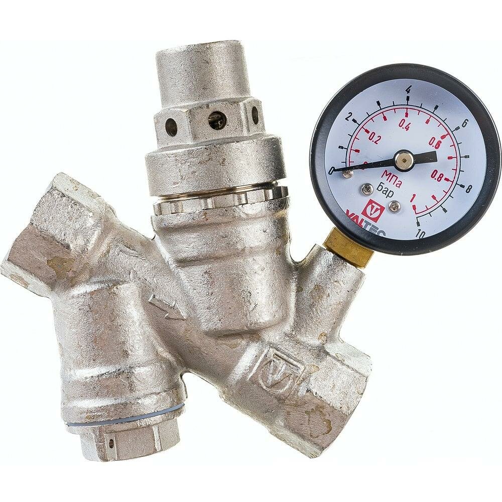Редуктор давления с фильтром и манометром (2-5 бар; 1/2) Valtec VT.082. N.04