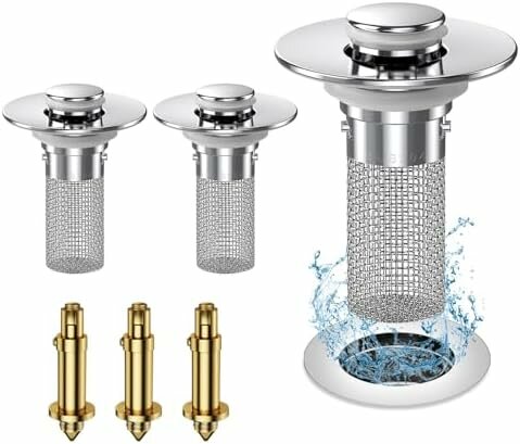 Фильтр для канализации, нержавеющий стальной фильтр, водосточная решетка для пола, сито для стока против волос, для раковины в ванной (F37-МЕДЬ), 3 шт.