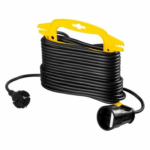 Удлинитель силовой Stayer 55014-15_z01, розеток 1шт, 2x0.75 кв. мм, 15м, ПВС, рамка пластиковая, черный