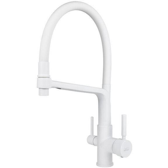 Смеситель для кухни Viko (Вико) под фильтр с белым гибким изливом White (V-5604)