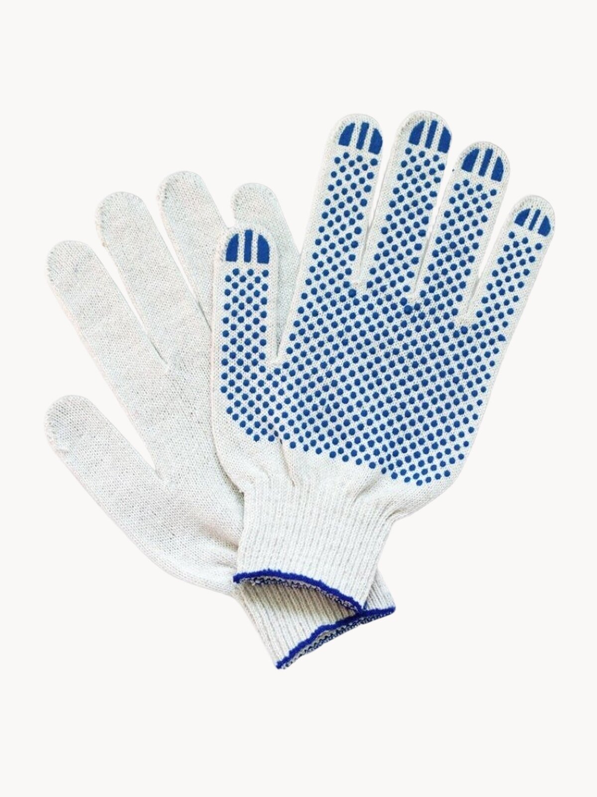 Перчатки рабочие с ПВХ 10 пар, 4 нити (трикотажные хозяйственные) 10 класс вязки 42 гр.
