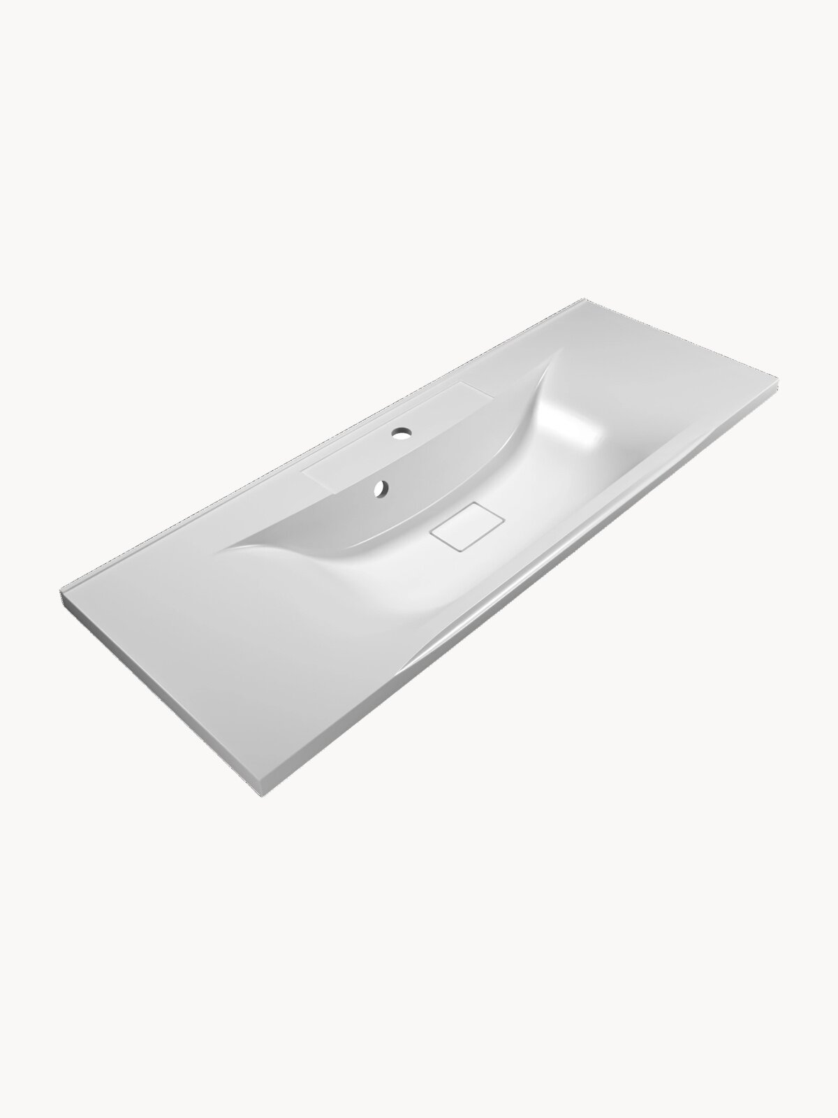 Раковина мебельная Комфорт 100, накладная, литьевой мрамор, белая