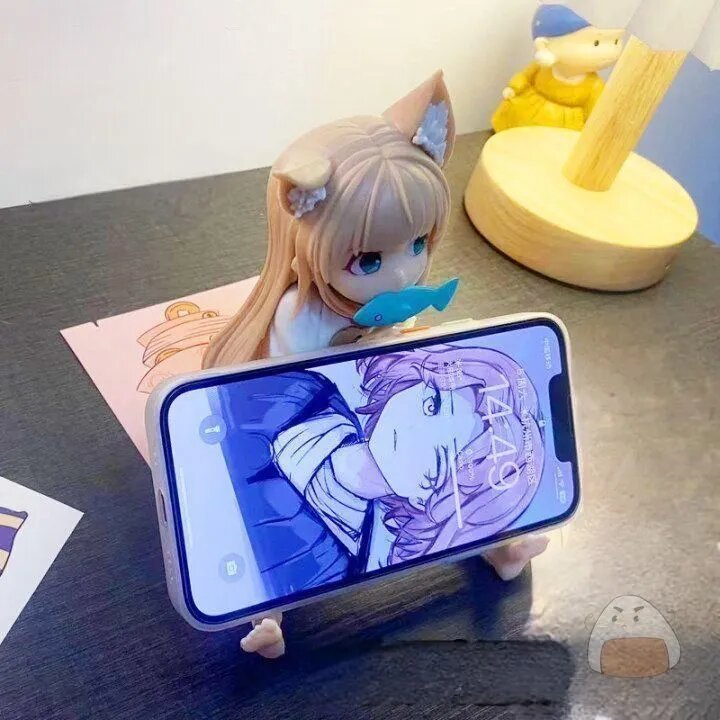 Подставка/крепление для телефона Anime Catwoman, Полимер, Кремовый, На стол