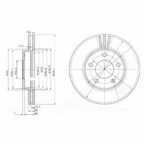 Тормозной диск передний Delphi BG3792 для Ford Maverick; Mazda Tribute