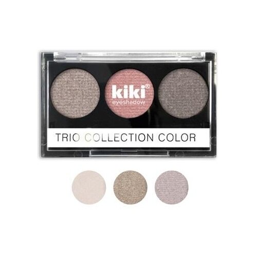 Тени для век Kiki Shadow Trio Collection Color, 102 кремовый, оливковый, какао
