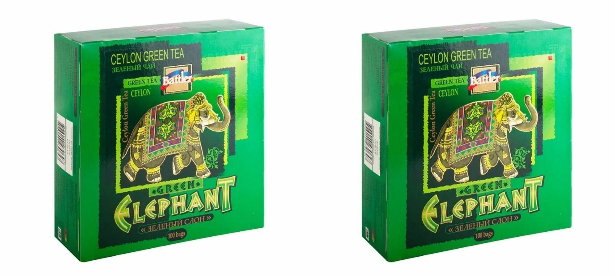 Battler Чай зеленый Зеленый слон, ОРА, 100 г, 2 шт