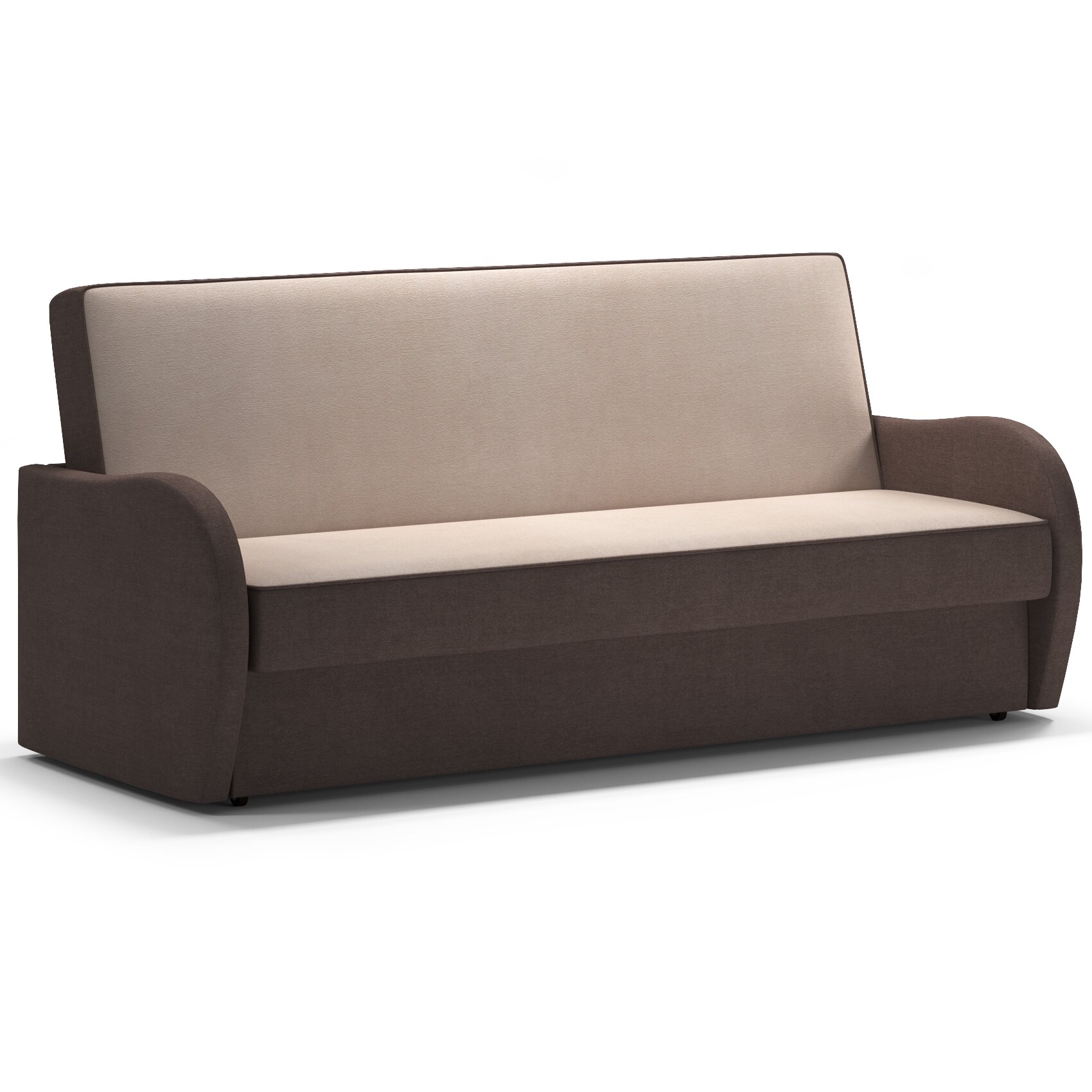 Диван раскладной "Марсель" 205х87х96, 118х187, 1 место, бежево-коричневый микровелюр