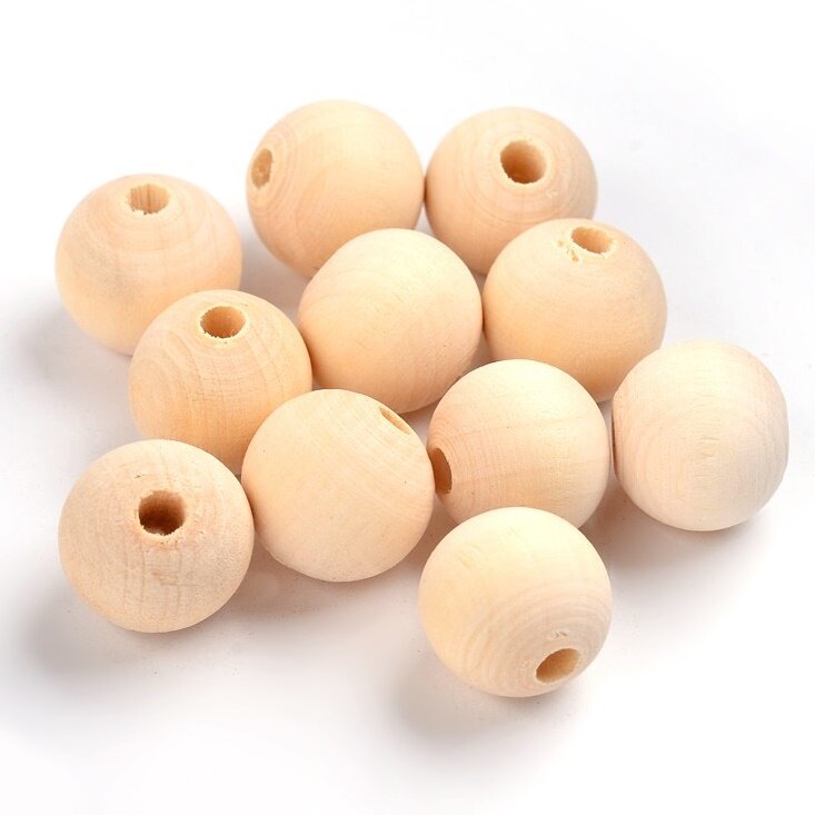 Бусина деревянная, 18х17мм, натуральная (без покрытия), 20 грамм