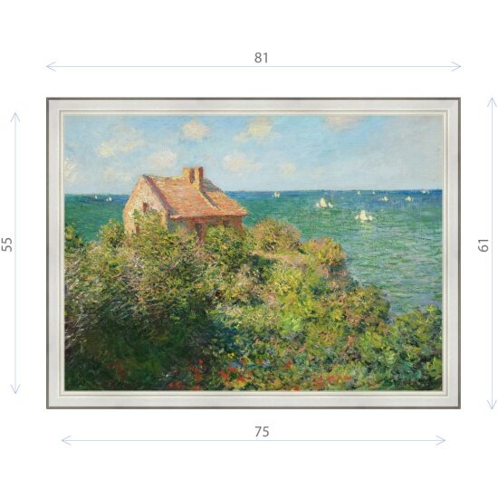 Картина Декор Депо Клода Моне Рыбацкий домик в Варженвилле Матовая бумага в раме без стекла 61х81 см, DDK03220E20W75H55P24