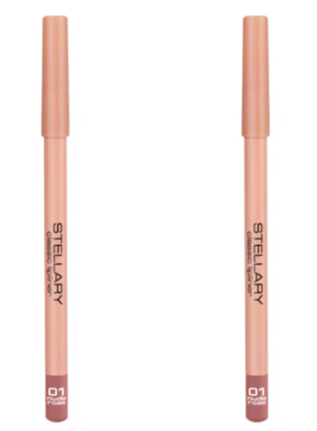 Карандаш для губ Stellary Lipliner, тон 01 Nude Rose, 1,35 г, 2 шт