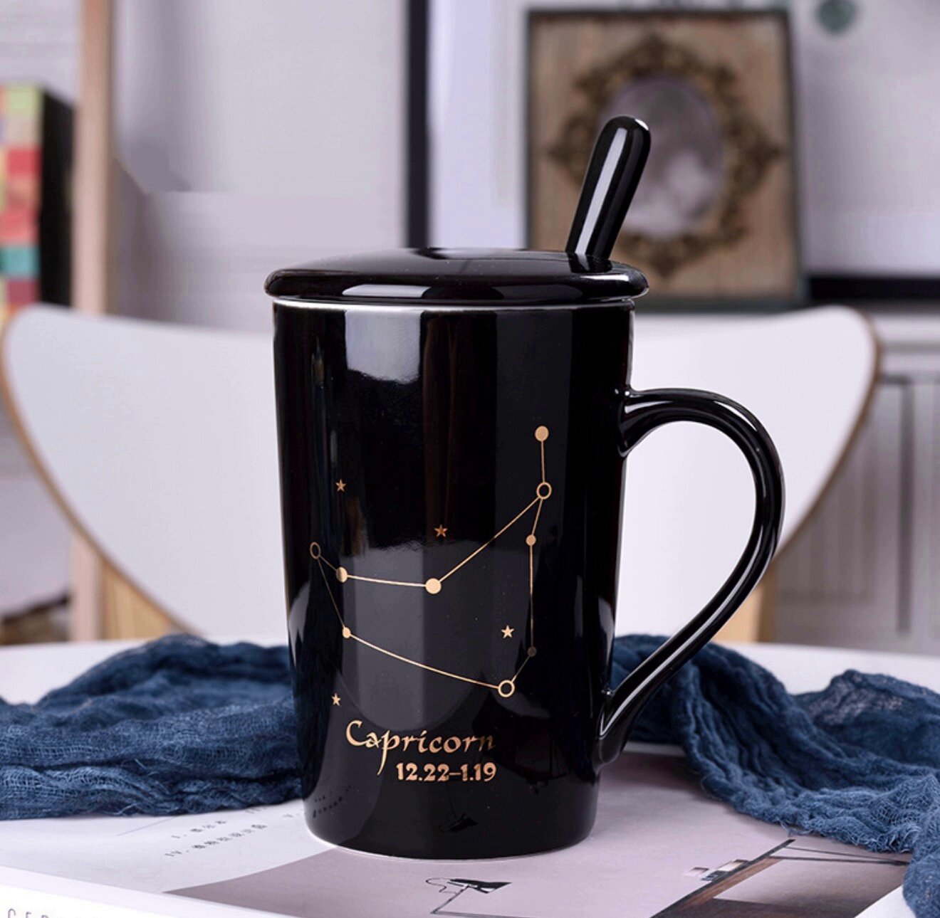Керамическая чашка MyPads знак зодиака созвездие козерог оригинальный и памятный подарок на День рождения 23 14 февраля Новый год