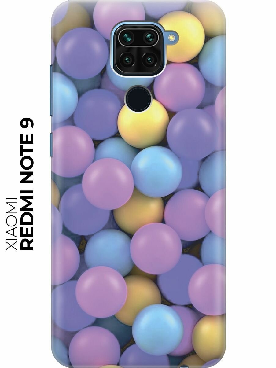 Силиконовый чехол Сиреневые шары на Xiaomi Redmi Note 9 / Сяоми Редми Ноут 9