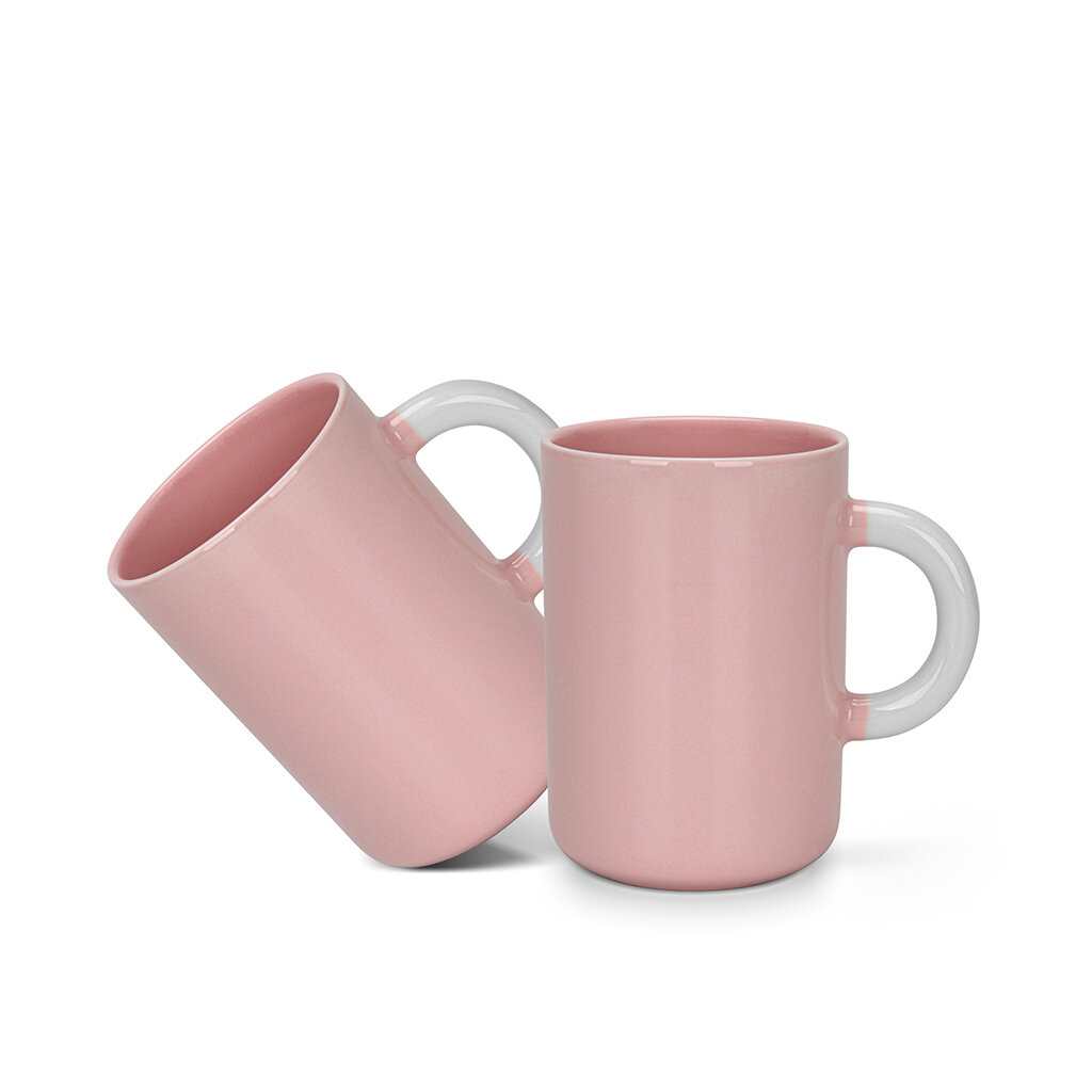 Набор кружек 540 мл / 2 шт Pink (фарфор)