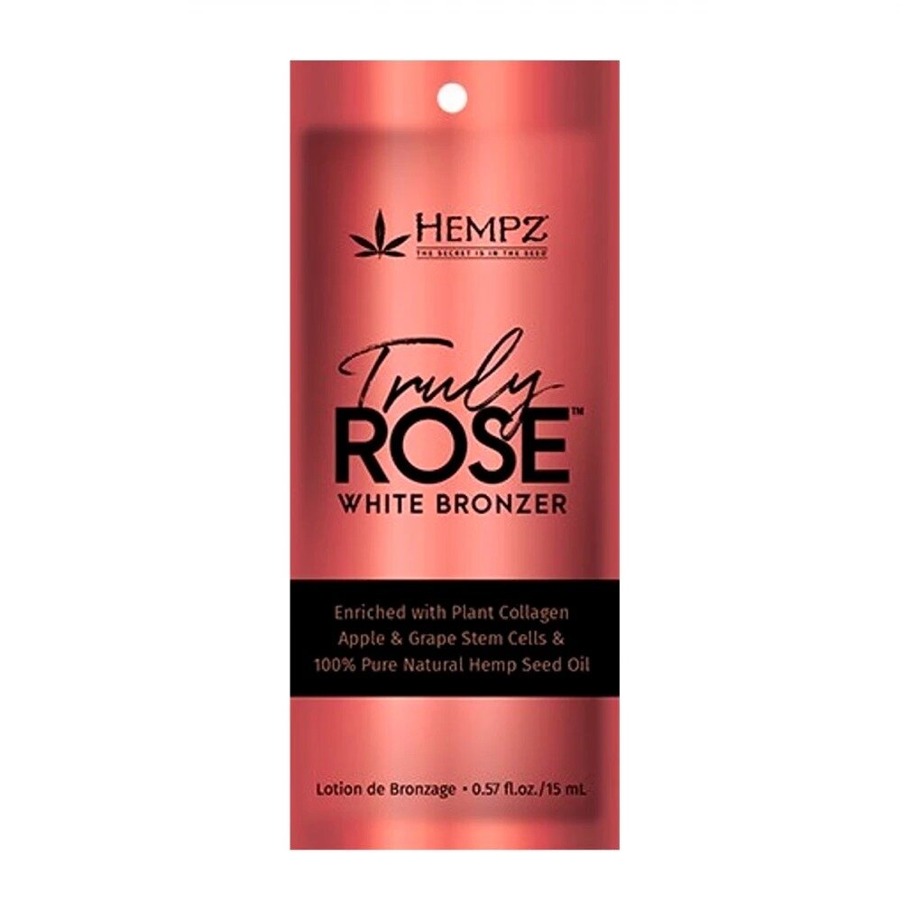 HEMPZ, Омолаживающий крем-усилитель загара c комплексом бесцветных бронзаторов, Truly Rose, 15 мл